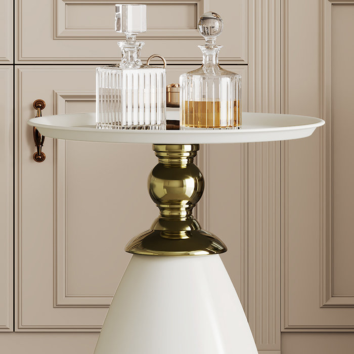 House of Hampton® Henock Iron Top Drum End Table | Wayfair